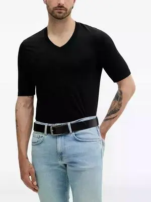 Armani Exchange Logo-print V-neck T-shirt - Black