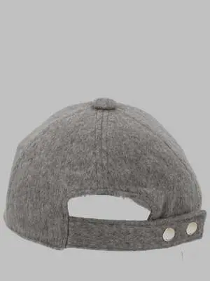 Max Mara Cappello Da Baseball In Cashmere Con Logo