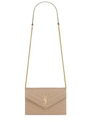 Saint Laurent Portafoglio Con Catena Envelope Cassandre - Cream