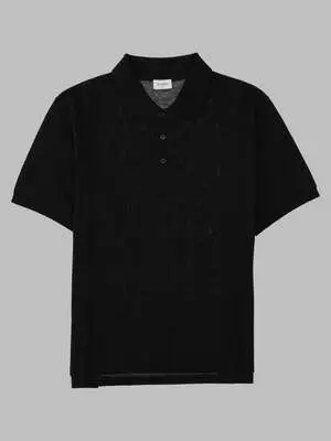Saint Laurent Polo Cassandre In Cotone - Black