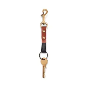 VIDA VIDA Leather Clip Key Ring - Black/brown
