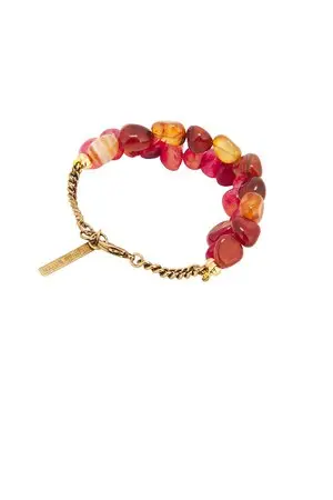 Dries Van Noten Handmade Combination Of Natural Stones Bracelet - Rose
