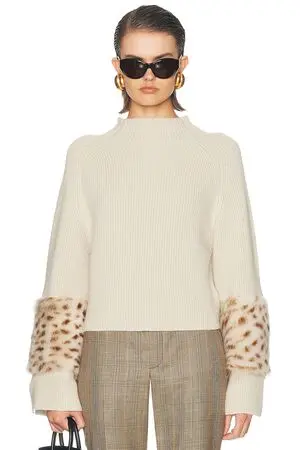 Lapointe Merino Mock Neck Sweater With Patch