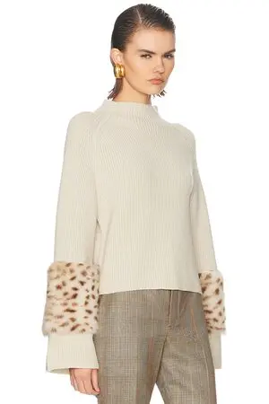 Lapointe Merino Mock Neck Sweater With Patch