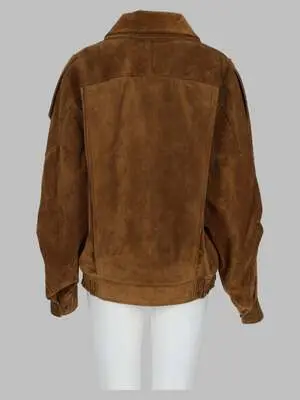 Saint Laurent Giacca Oversize In Pelle Crosta Vintage