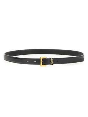 Saint Laurent Cintura Cassandre Sottile - Black