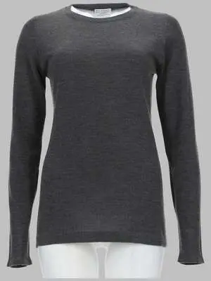 Brunello Cucinelli Maglia Leggera In Cashmere E Seta - Gray