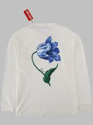Kenzo T-shirt Tulip A Manica Lunga - White