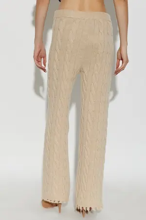 AKEP Wool Trousers With A Decorative Weave - Cream