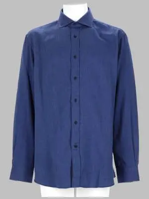 Brunello Cucinelli Camicia In Misto Cotone - Blue