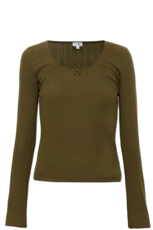 MAISON MARGIELA Long-sleeved Lingerie Top - Green