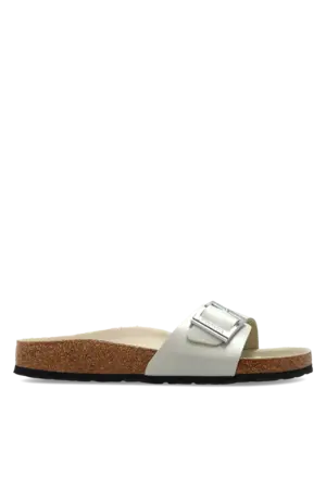 BIRKENSTOCK Madrid Droplet Buckle’" Slide Sandals - Cream
