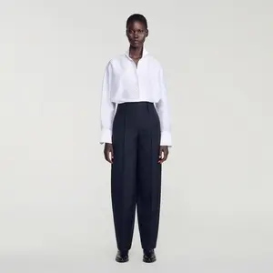 Sandro Barrel-leg Tweed Trousers