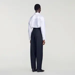 Sandro Barrel-leg Tweed Trousers