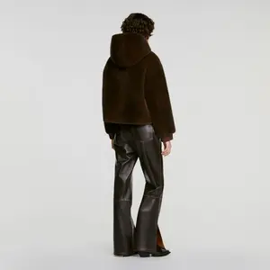 Sandro Faux Fur Coat With Hood
