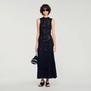 Sandro Beaded Knit Bag