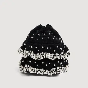 Sandro Beaded Knit Bag