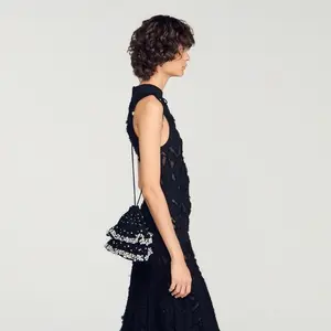 Sandro Beaded Knit Bag