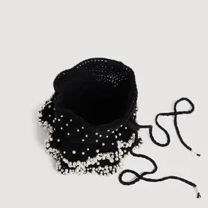Sandro Beaded Knit Bag