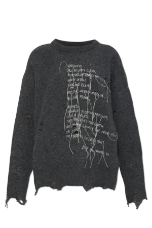 AKEP Sweater With A Vintage Effect - Grey
