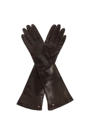 Max Mara Afidee’ Leather Gloves - Brown