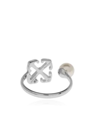 Off-White Ring With A Faux Pearl