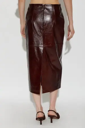 Sportmax Lappole’" Leather Skirt