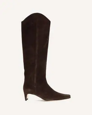 Staud Wally Western Suede Tall Boots