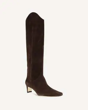 Staud Wally Western Suede Tall Boots