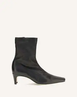 Staud Wally Sock Leather Ankle Boots - Black