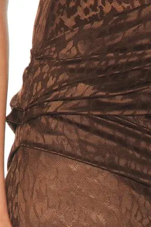 Alex Perry Asymmetric Drape Skirt - Brown