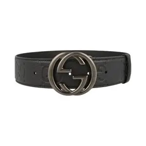 Gucci Interlocking G Buckle Belt - Black