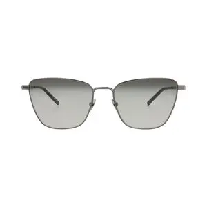 Saint Laurent Cat Eye-frame Metal Sunglasses 'ruthenium Ruthenium - Grey