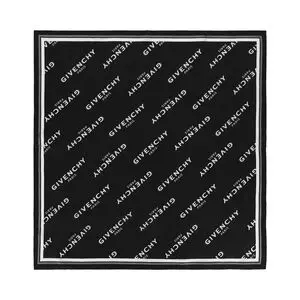 Givenchy Shadow Square Scarf In Silk - Black