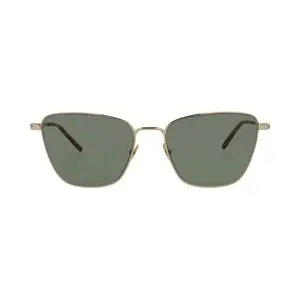 Saint Laurent Cat Eye-frame Metal Sunglasses 'gold Gold Green - Yellow