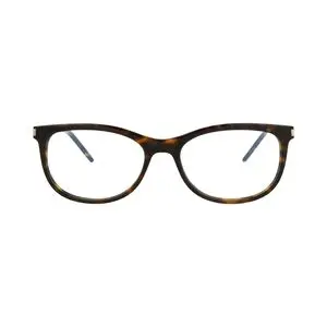 Saint Laurent Round-frame Acetate Optical Frames 'havana Transparent - Silver