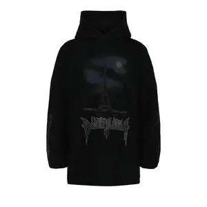 Balenciaga Paris Moon Fleece Hoodie - Black