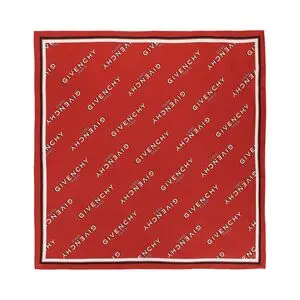 Givenchy Shadow Square Scarf In Silk - Red
