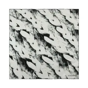 Givenchy Braid Print Silk Scarf Grey White - Black