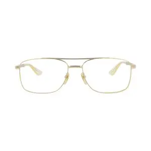 Gucci Aviator-frame Metal Optical Frames Transparent - Gold