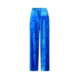 Balenciaga Crushed Velvet Wide-leg Pants 'cyclades - Blue