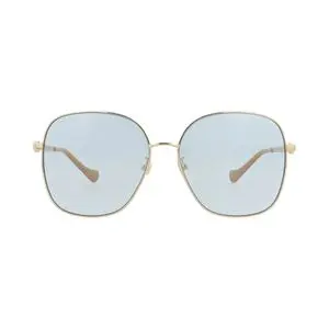 Gucci Square-frame Metal Sunglasses 'gold Gold Light Blue - Yellow