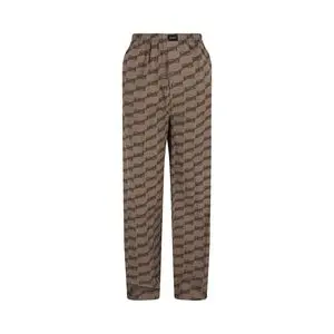 Balenciaga Bb Monogram Cotton Pajama Pants 'beige / Brown - Tan