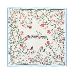 Givenchy Floral Print Silk Square Scarf 'light - Blue