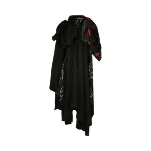 Balenciaga Deconstructed Abstract Floral-print Midi Dress - Black