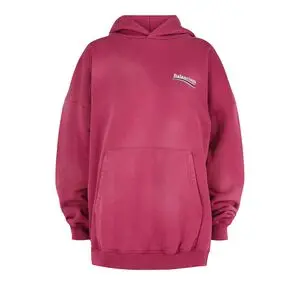 Balenciaga Embroidered Campaign Logo Hoodie 'dark Fushia White Blue' Red