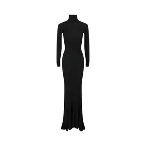Balenciaga Maxi Godet Dress - Black