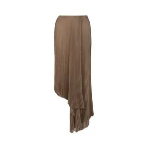 Balenciaga Pleated Twisted Midi Skirt 'taupe - Black
