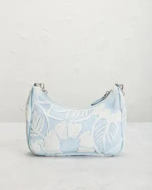 FWRD RENEW Prada Embroidered Drill Re-edition 2005 Shoulder Bag