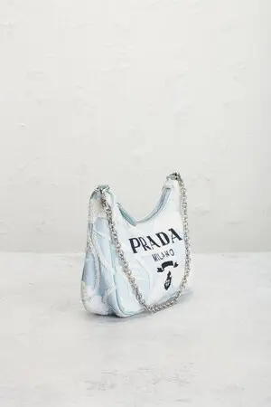 Prada Embroidered Drill Re-edition 2005 Shoulder Bag
